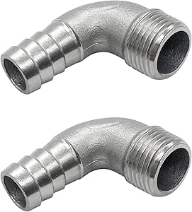 Amazon.com: Fitvell Stainless Steel 1" Hose Barb x 1" NPT Male 90 Degree Elbow Home Brew Pipe ...