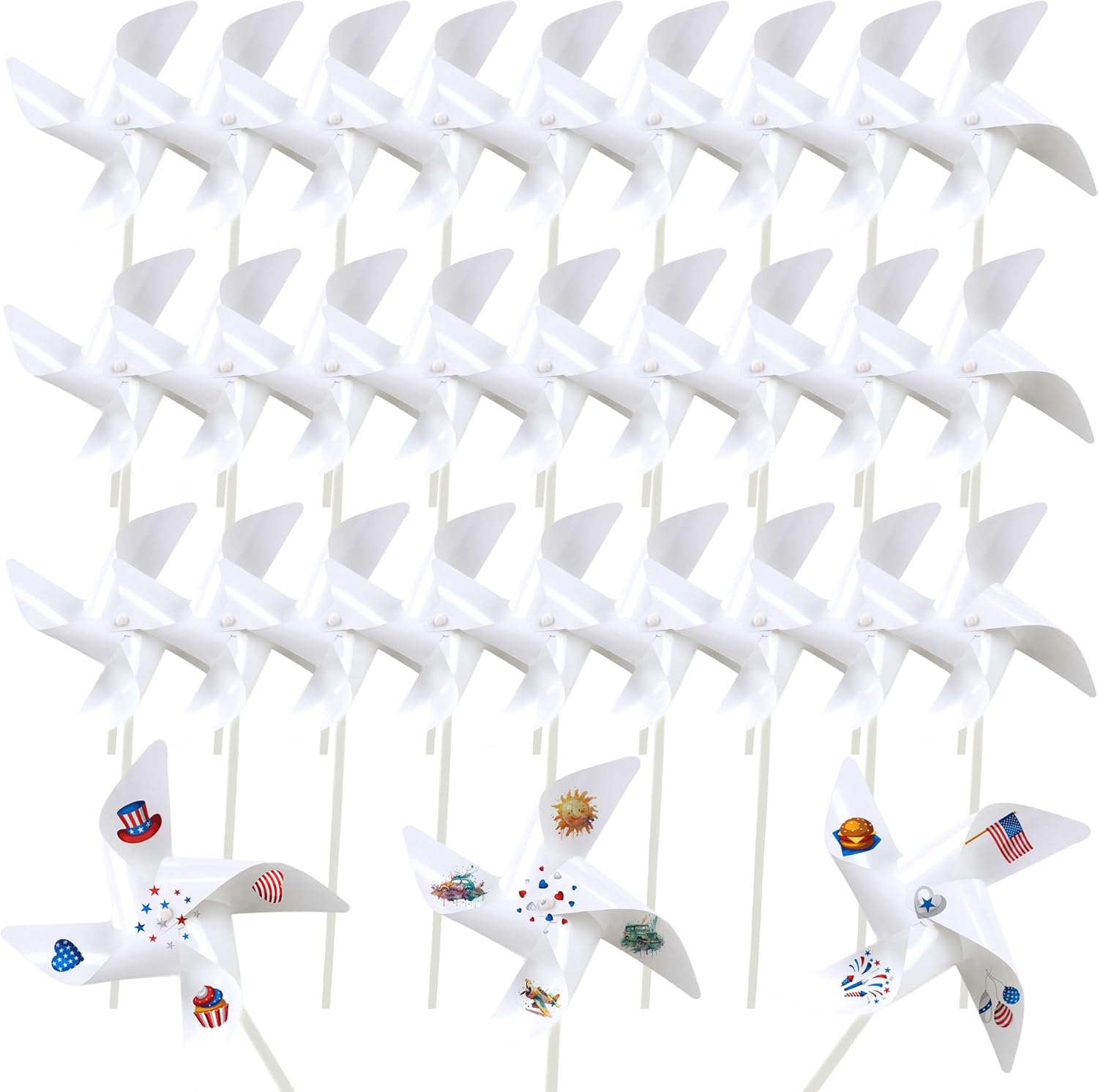 Amazon.com: 30 Pack Sublimation Blank Pinwheel DIY Plastic Windmill ...