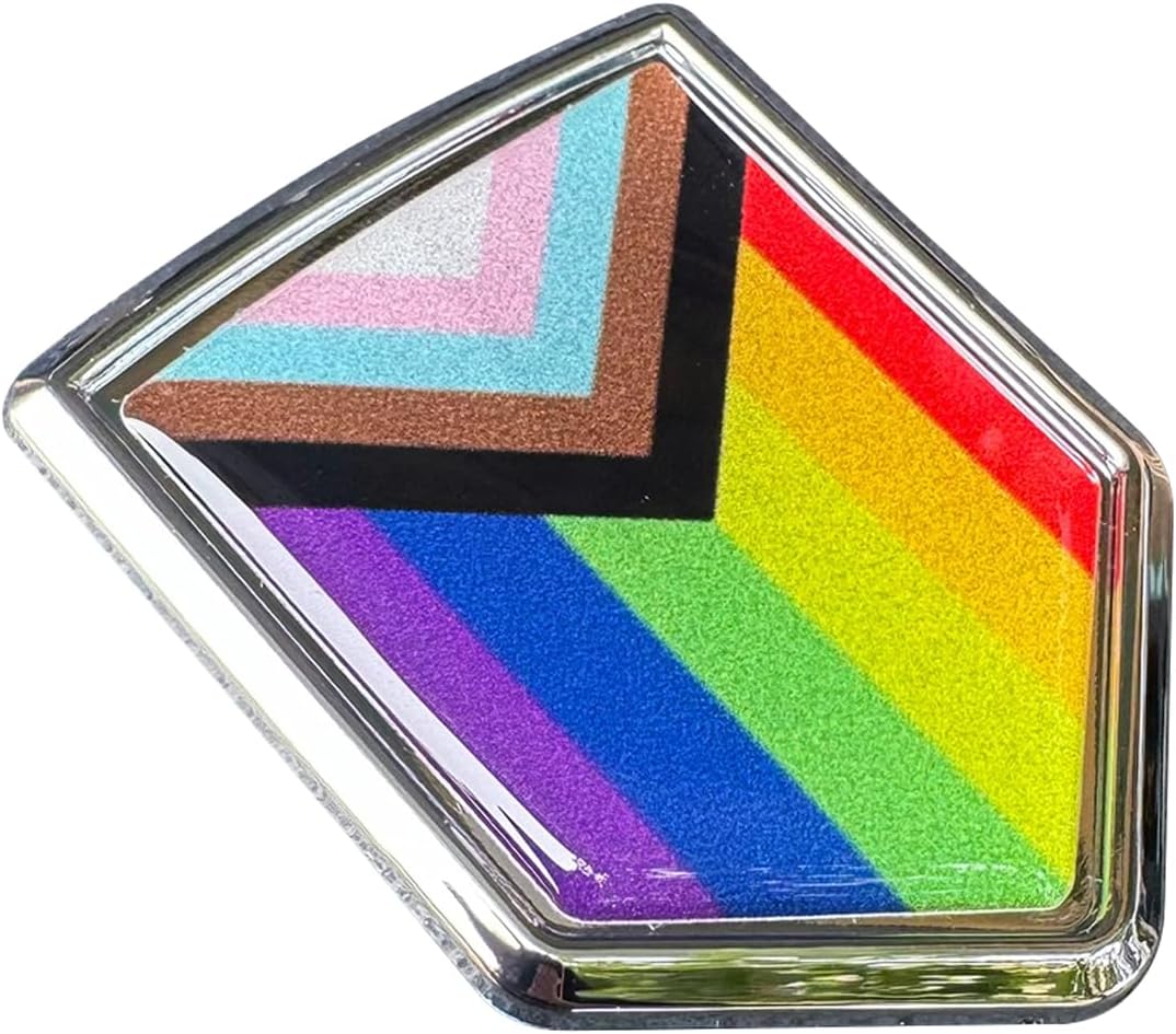 Amazon.com: Pride Progress Rainbow Gay Flag Decal Sticker 3D Emblem ...