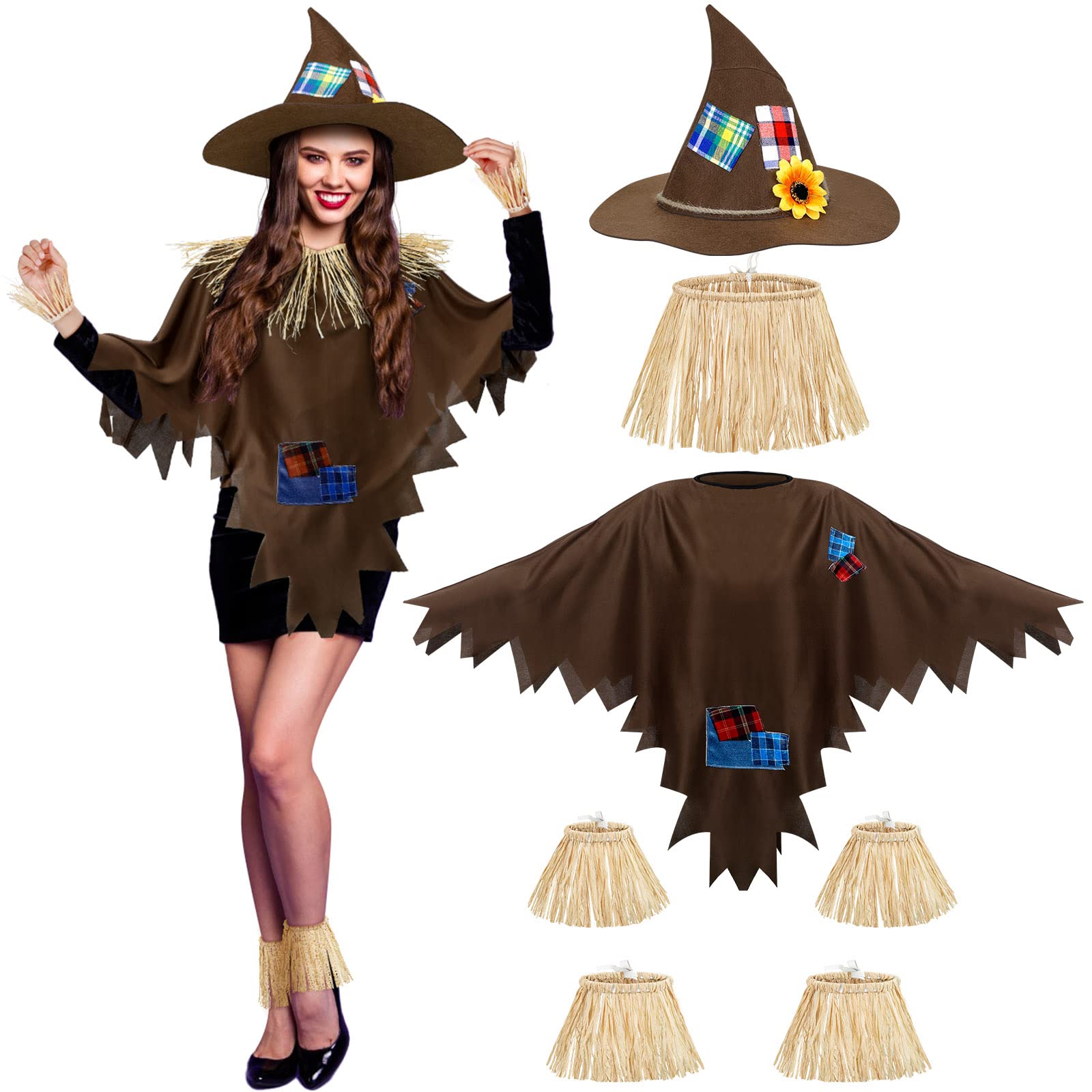 Amazon.com: Meanplan 7 Pieces Halloween Costume Set Include Pattern ...