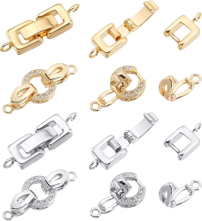 Amazon.com: SUPERFINDINGS 8 Sets 2 Styles Brass Fold Over Clasps 2 ...