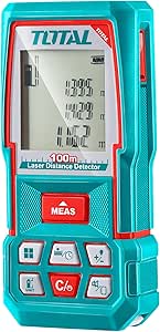 TOTAL Digital Laser Distance Meter, 0.05-100m Range, Multi-Function Measurement with Case ...