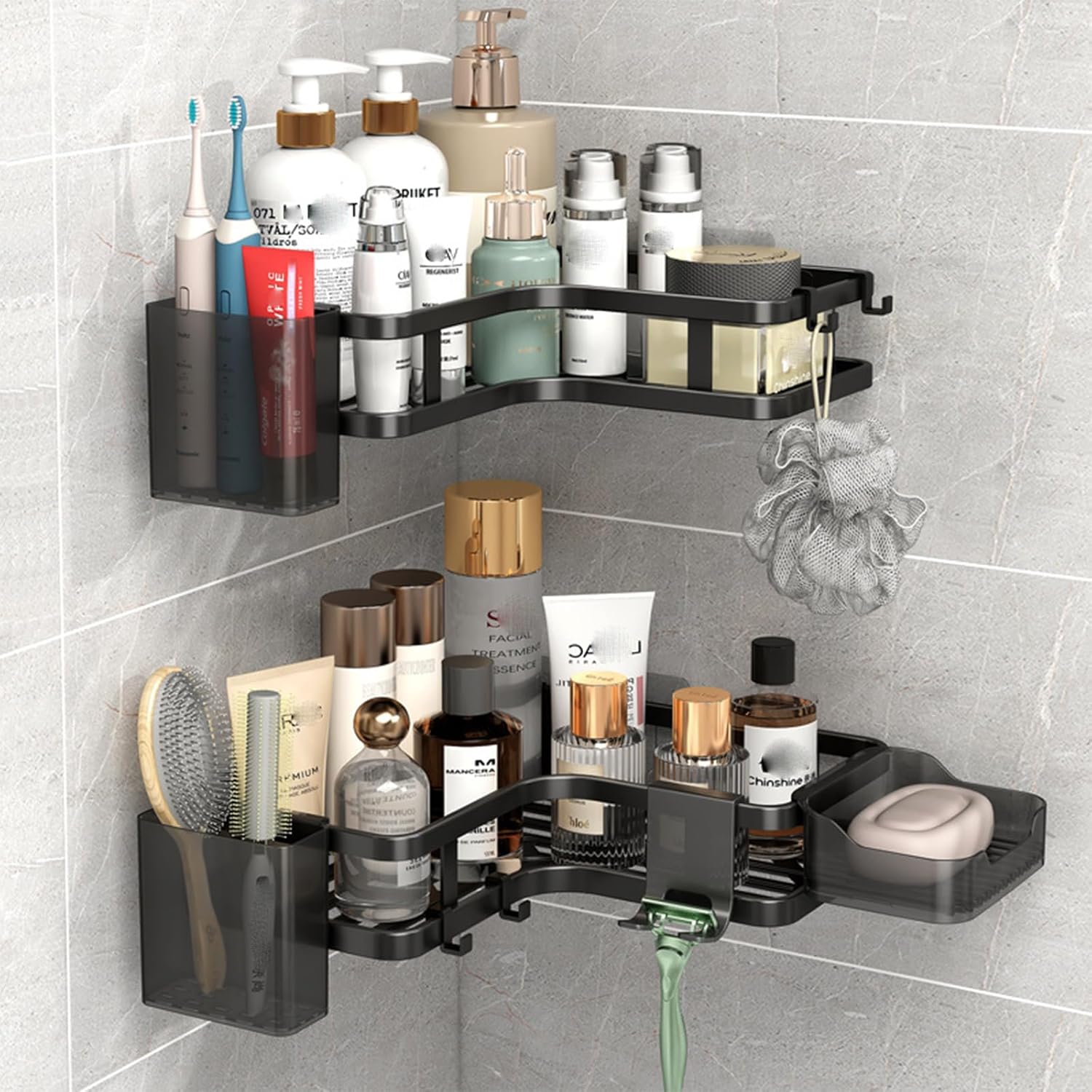 Amazon.com: Corner Shower Caddy Kits,6Pcs Bathroom Shelves,Shower ...