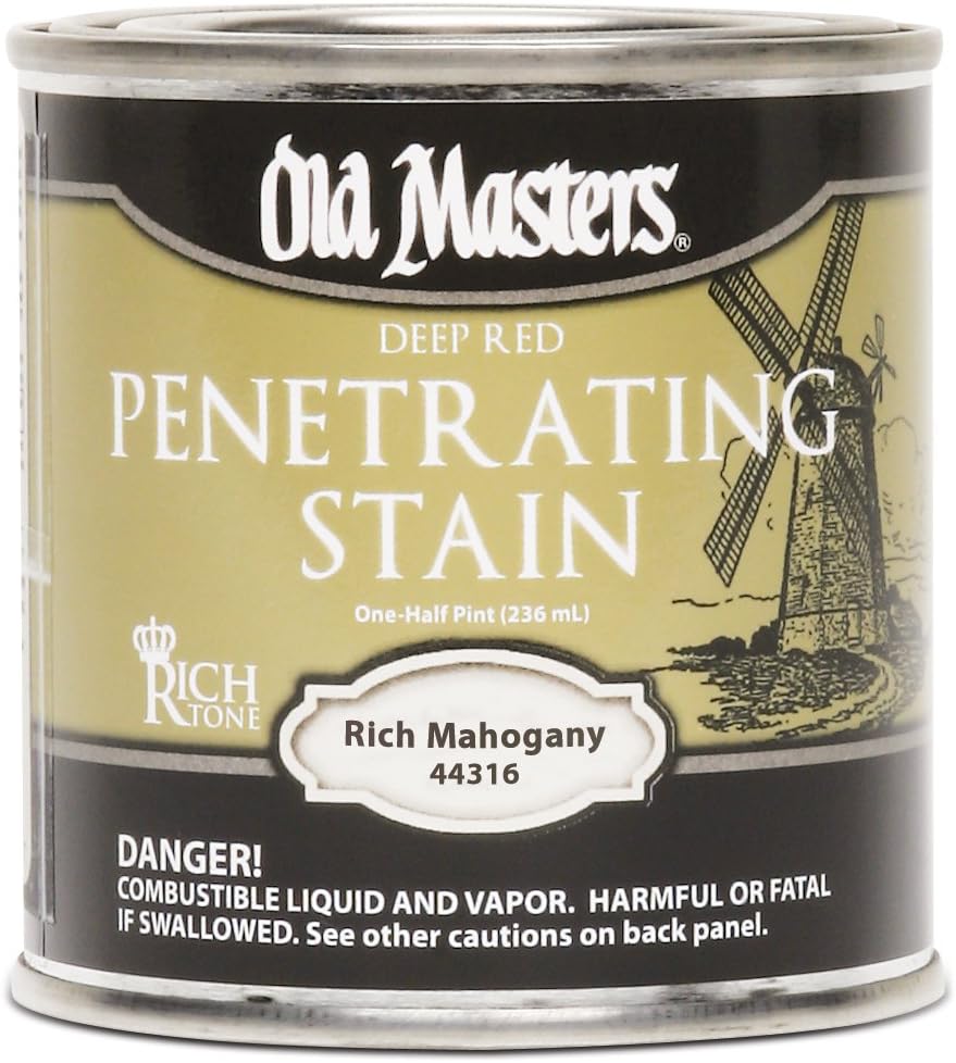 Old Masters 152631 44316 1/2 Pint Penetrating Stain, Rich Mahogany ...