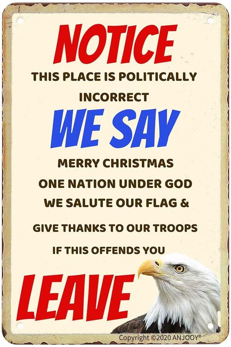 Amazon.com: ANJOOY This Place is Politically Incorrect Metal Tin Signs ...