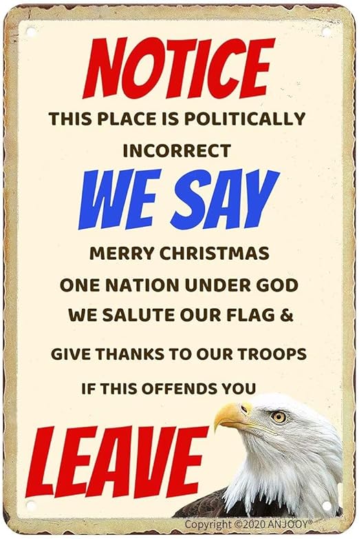 Amazon.com: ANJOOY This Place is Politically Incorrect Metal Tin Signs ...