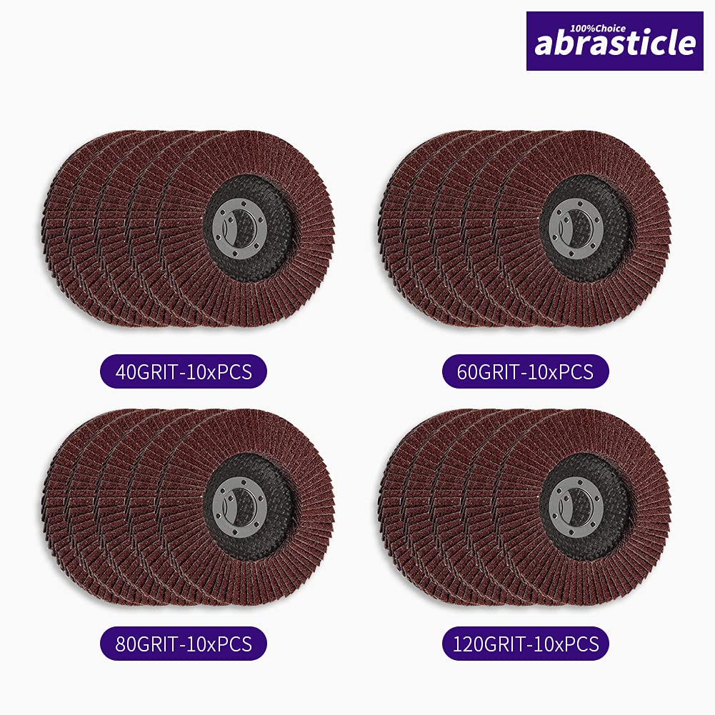 Snapklik.com : 40 Pack 4 1/2 Inch Flap Discs Angle Grinder Sanding ...