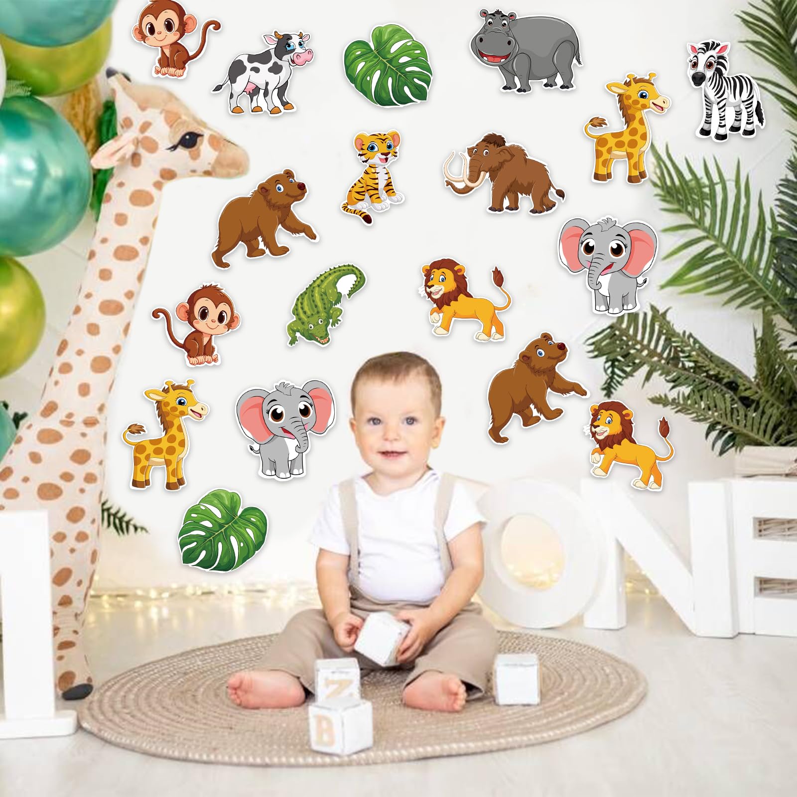 Baby Safari Paper Cutouts 48 Pieces Monkey Cutouts Jungle Party
