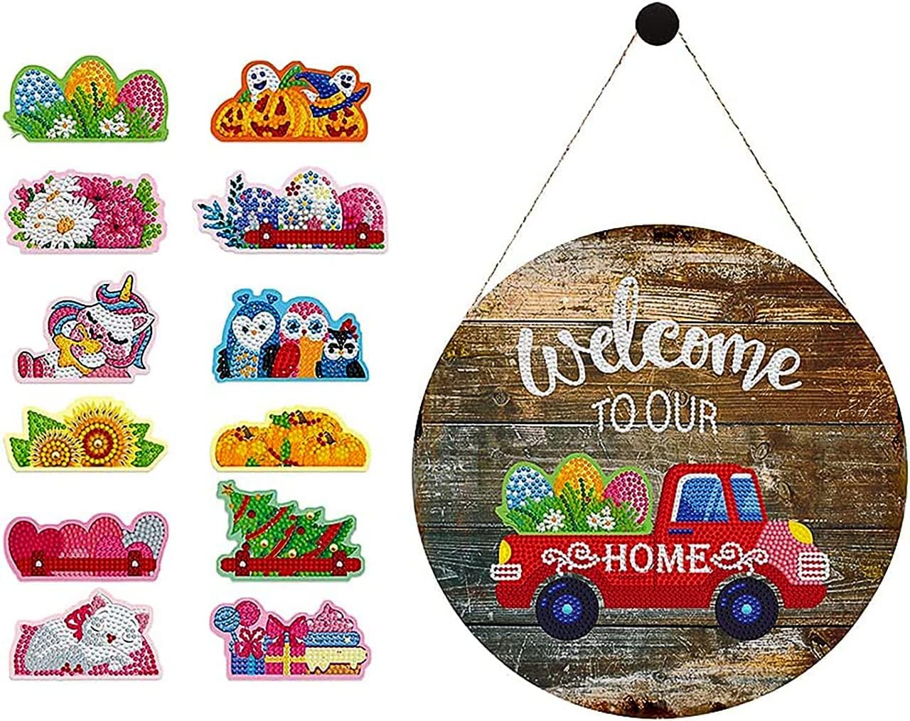 Amazon.com: APCGSM 16PCS Interchangeable Diamond Painting Welcome Sign ...