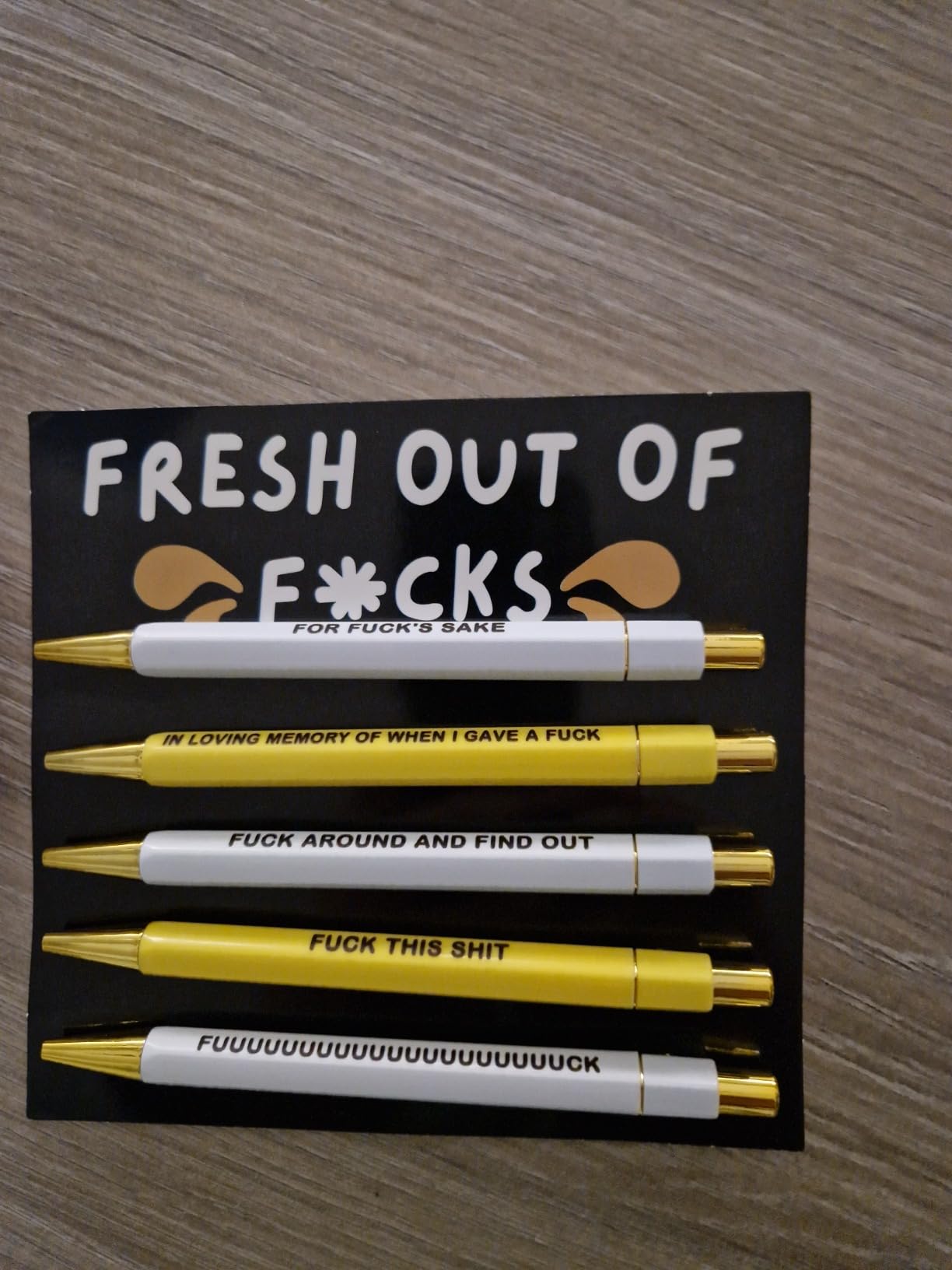 SHCHME Funny Pen Set, 5PCS Swear Word Black Ink Ballponit Rude Pen ...