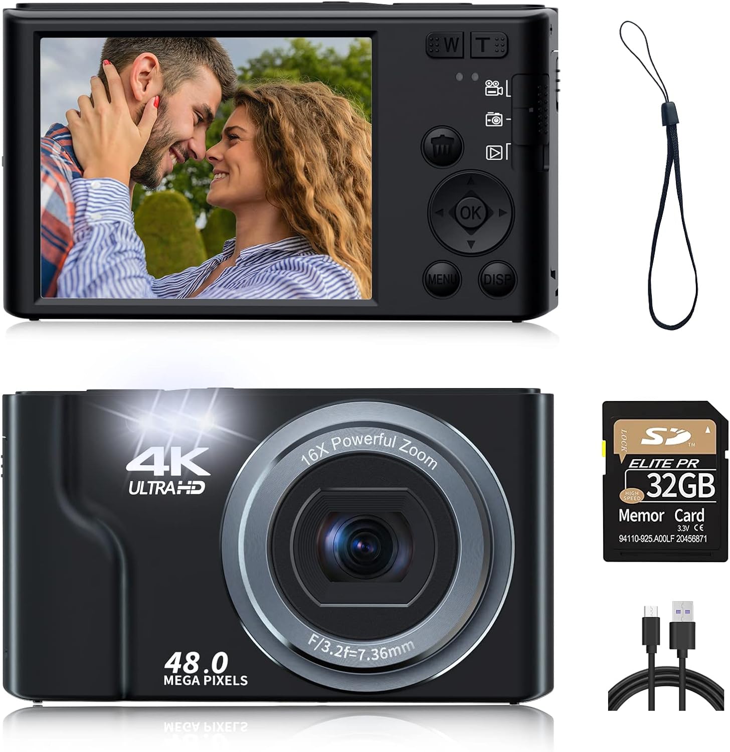 Amazon.com : Digital Camera, NIKICAM 4K Vlogging Camera 48MP Pocket ...