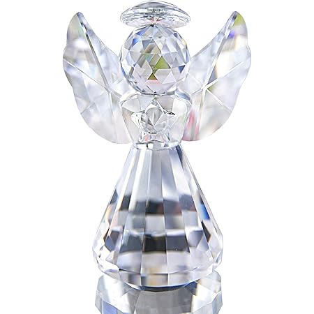 Amazon.com: LONGWIN Crystal Angel Figurine Christmas Decorative Clear ...