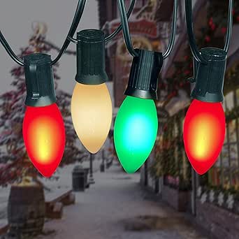 Abeja C9 LED Christmas Lights Outdoor, 25 Ft C9 Vintage String Lights ...