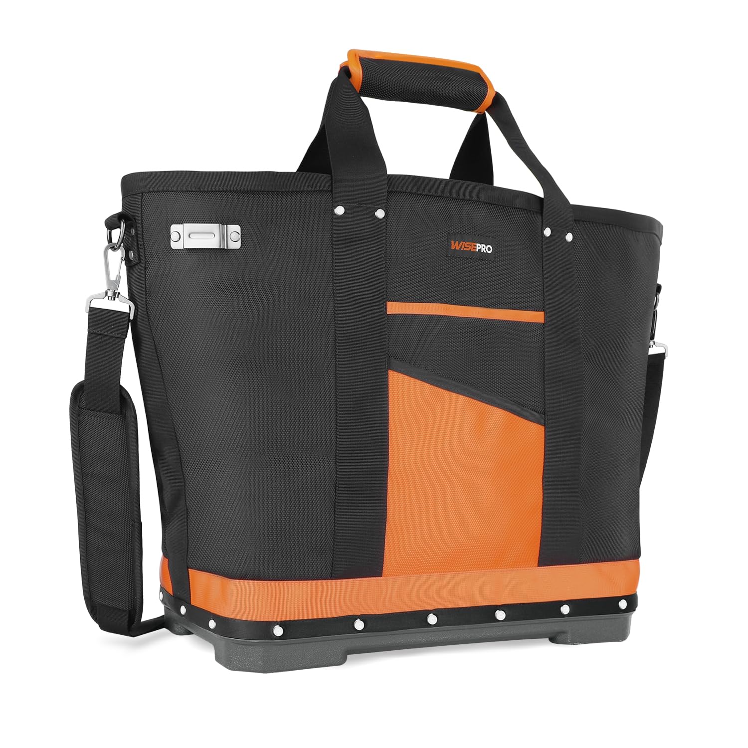 WISEPRO Tote Tool Bag, Open Top Tool Bag, Waterproof Hard Bottom Tool ...