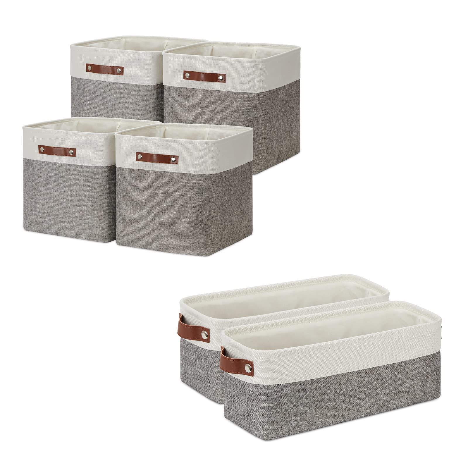 Amazon.com: DULLEMELO Collapsible Bundle Baskets 2 Narrow Baskets 15"x6 ...