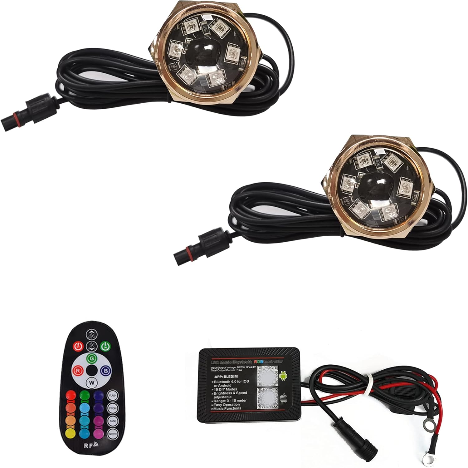 Amazon.com: 2Pcs RGB 1/2" NPT Boat Drain Plug Lights IP68 Waterproof ...