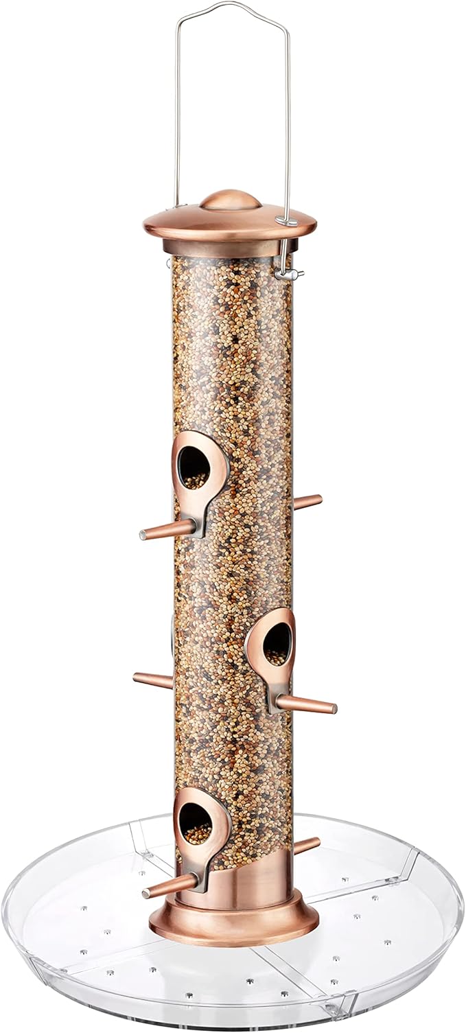 Amazon.com : iBorn Bird Feeders Seed Catcher for Outside Hanging 6 Port ...