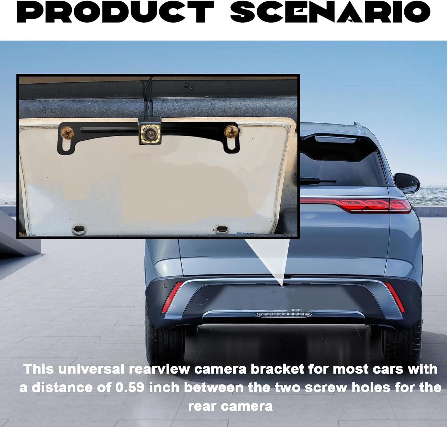 NTNEV Car Rear View Camera License Plate Bracket, Car Dash Cam Mirror ...