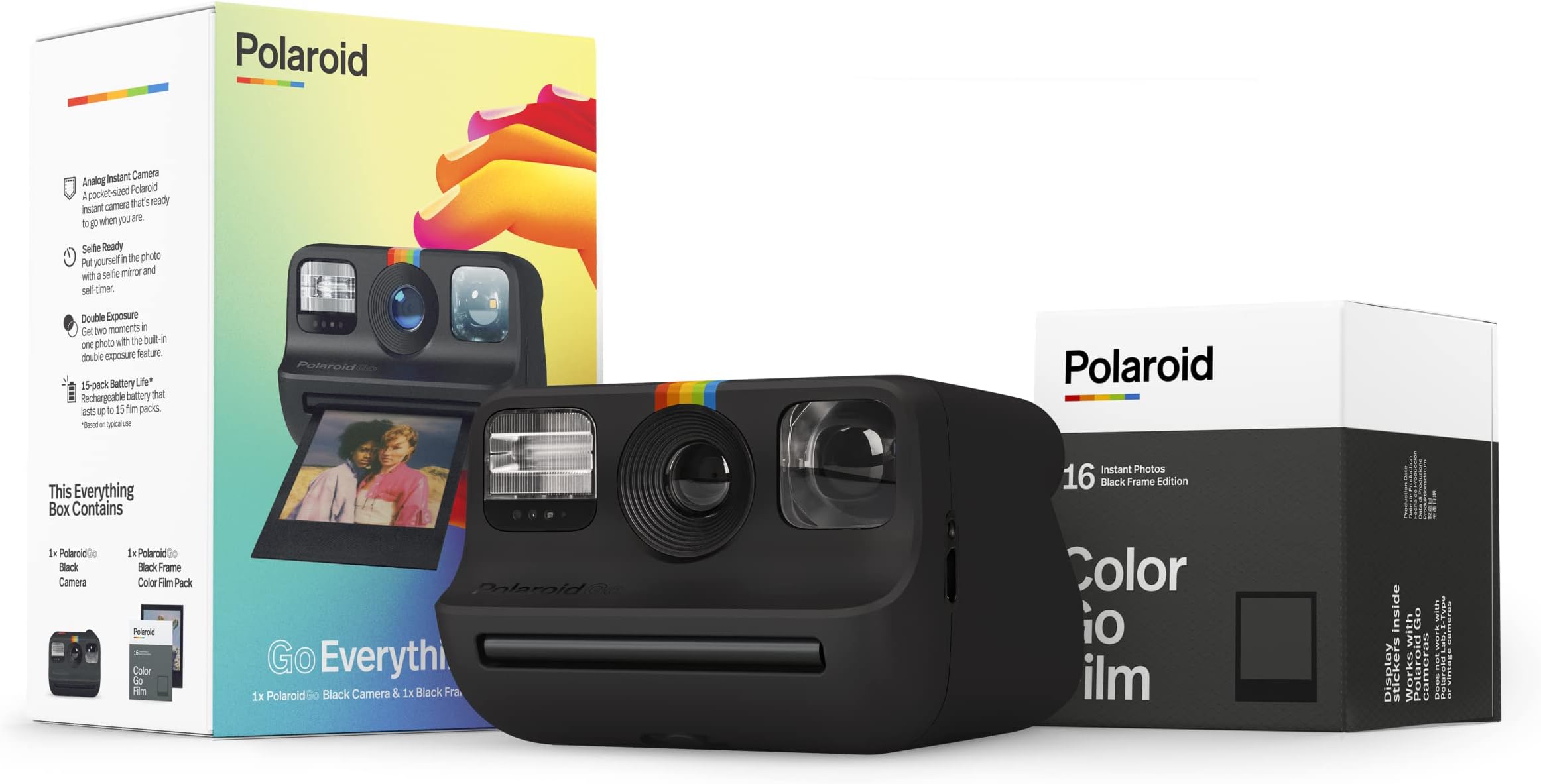 Amazon.com : Polaroid Go Everything Box Black Camera and Black Frame ...