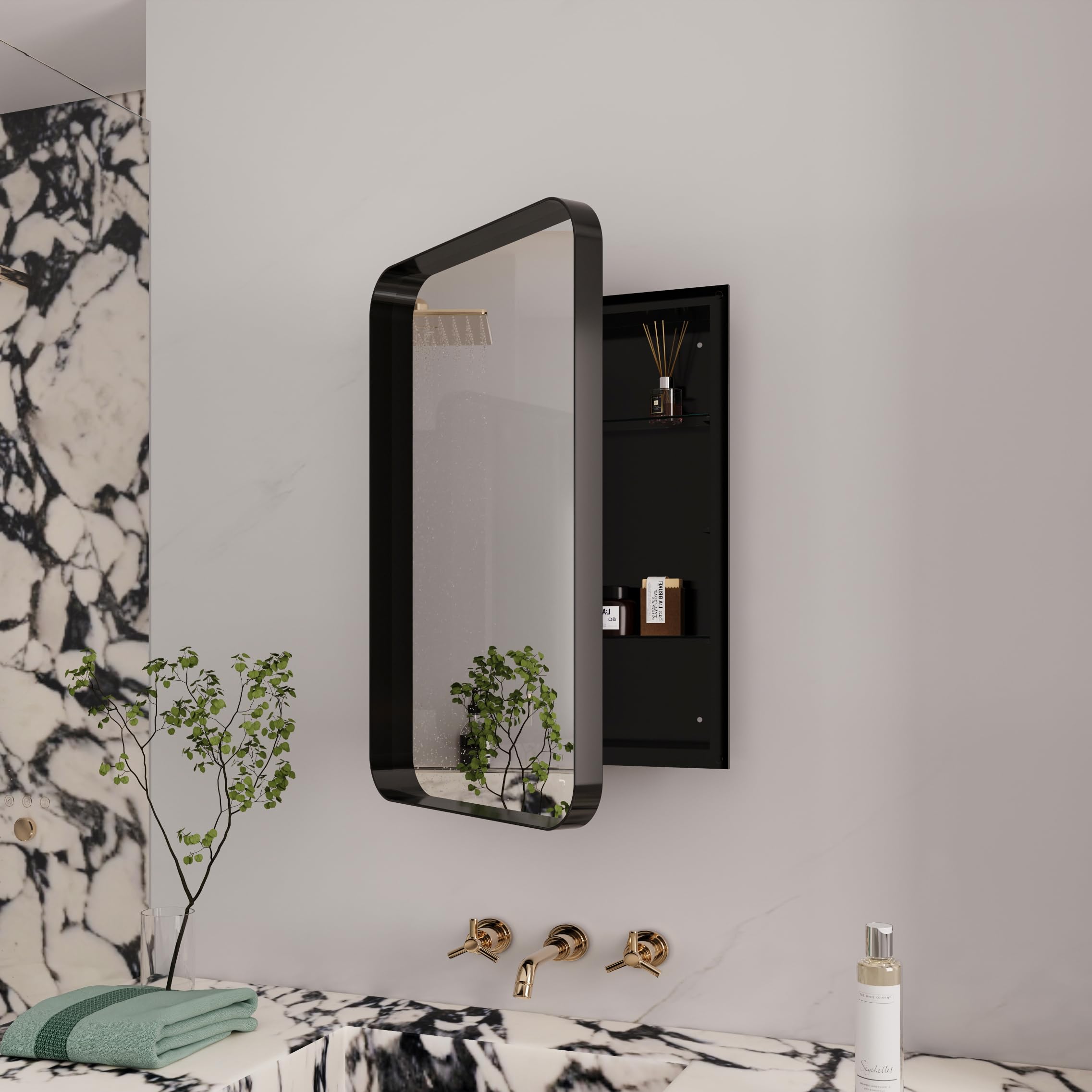 Amazon.com: Dmbeked Rectangular Metal Frame Medicine Cabinet with ...