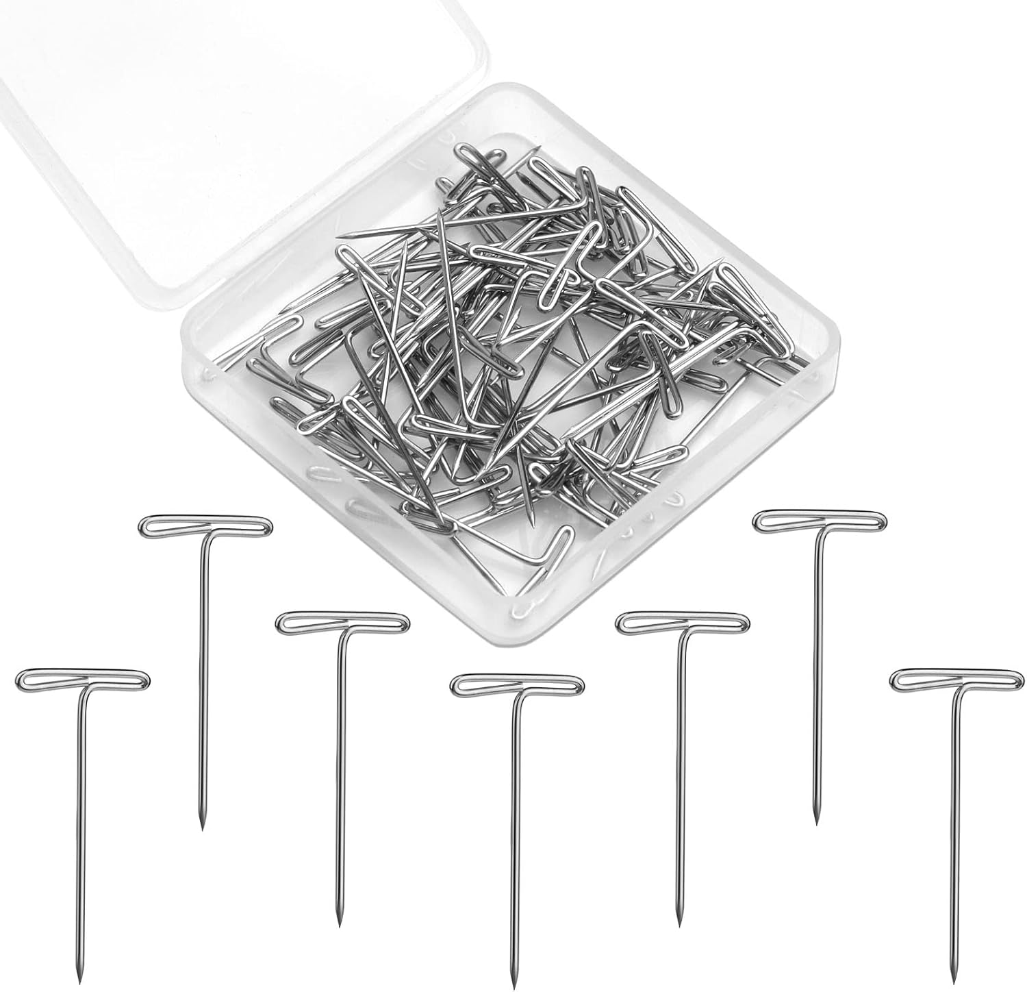 Amazon.com: 50Pcs T Pins, 1.06in T Pins Silver Stainless Steel T Pins ...