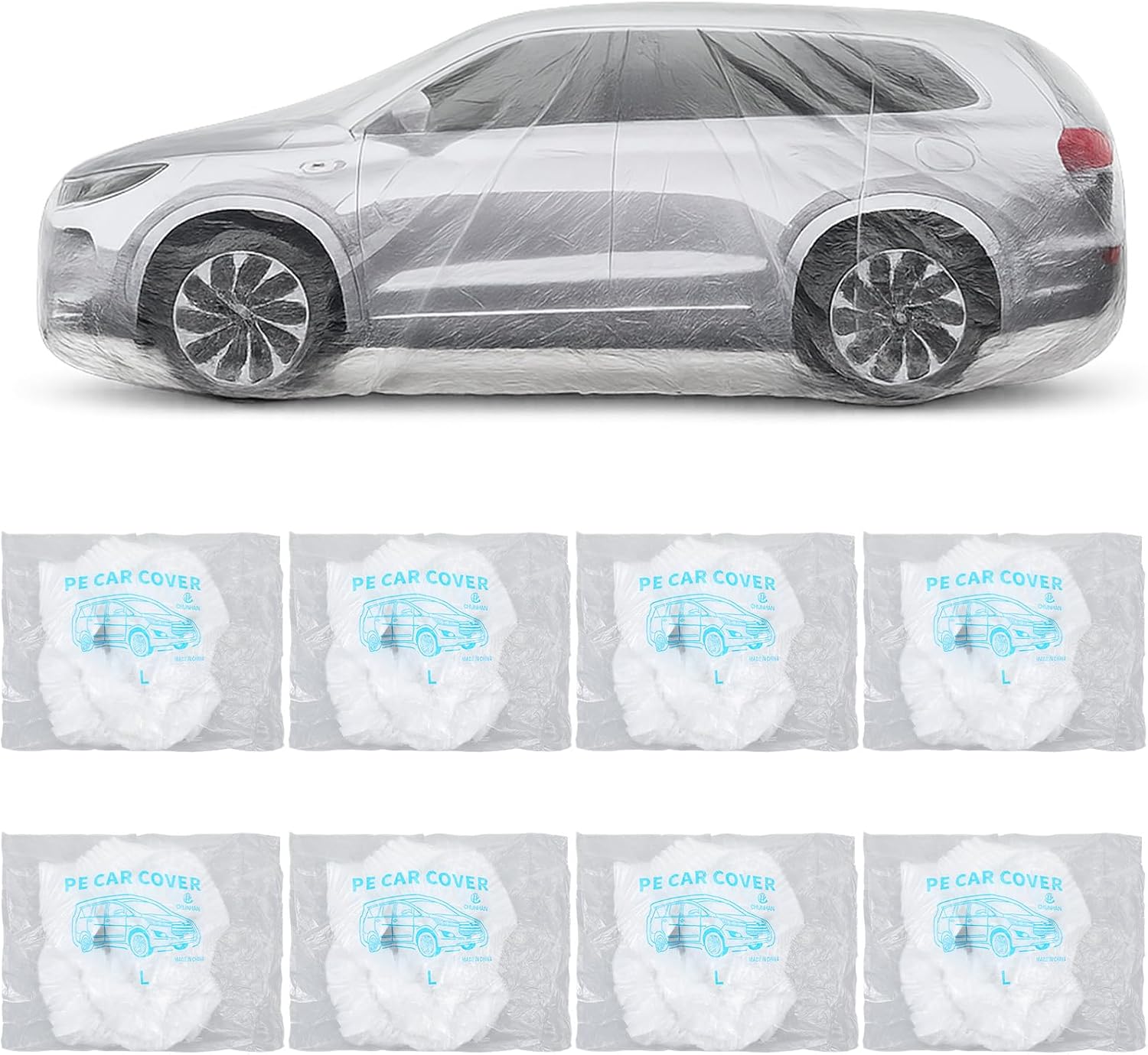 Amazon.com: Molain 4 Pack Disposable Car Cover Clear Plastic Car Cover ...