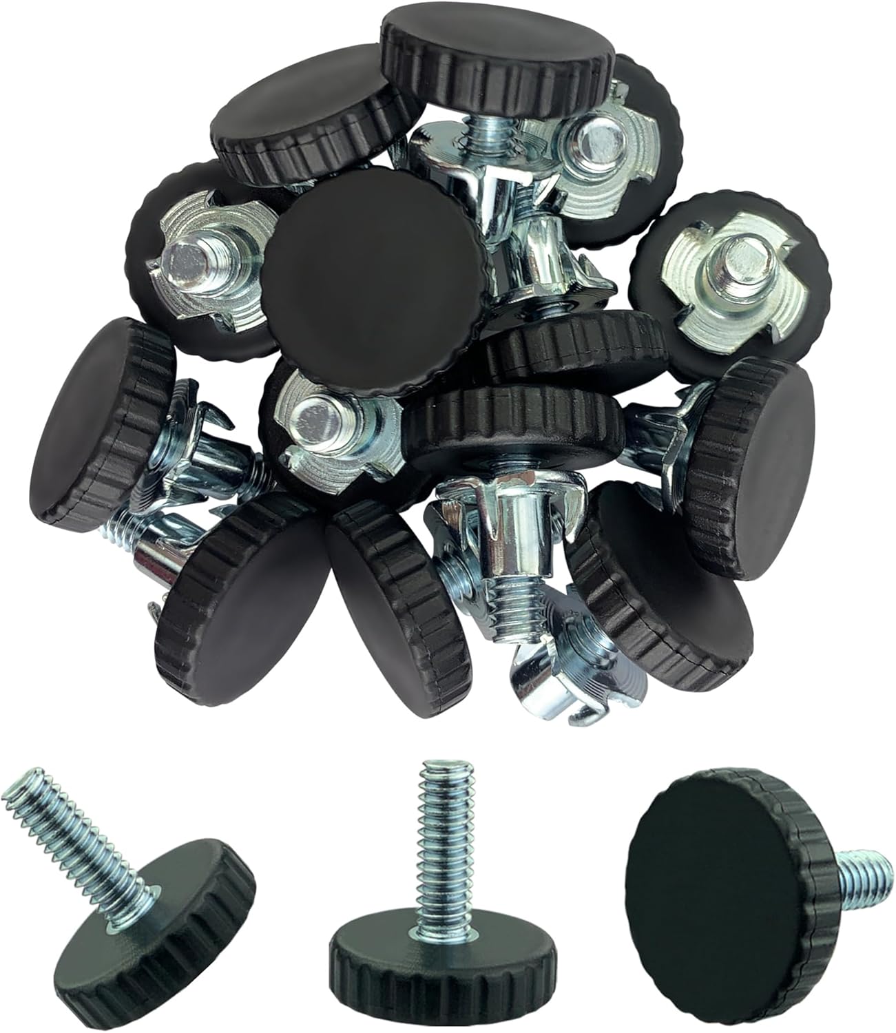 1/4" Threaded Table/Chair/Furniture Feet Screw on with Threaded Insert ...