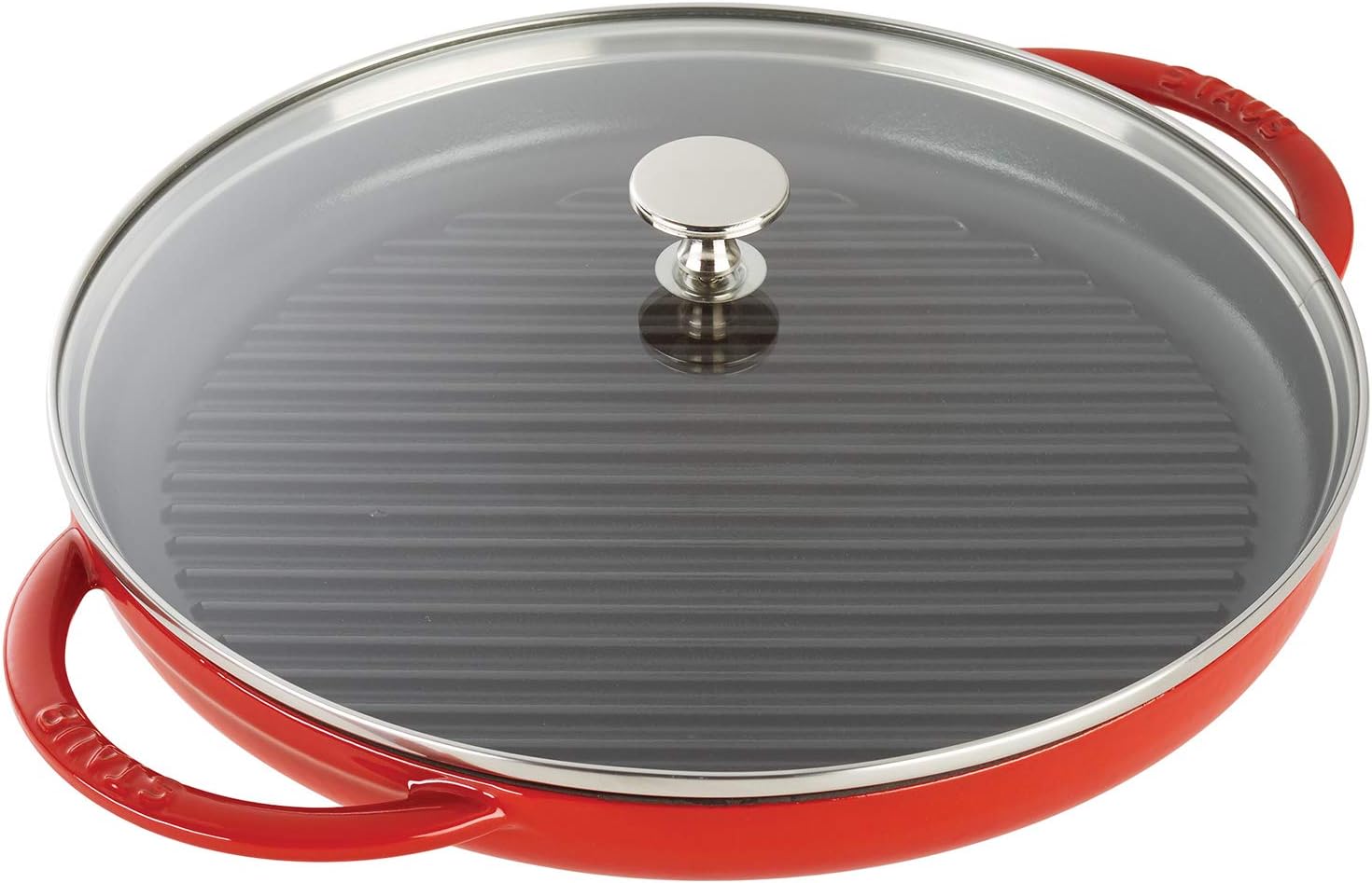 Amazon.com: STAUB Cast Iron Round Steam Grill, 12-inch, Cherry: Home ...
