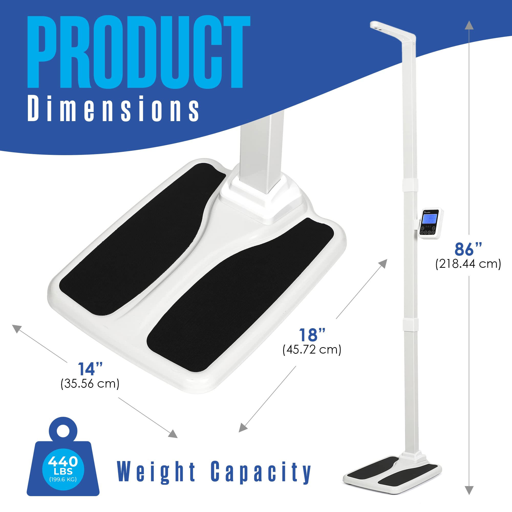 Snapklik.com : Medical Scale, Digital, Touchless Sonar Stadiometer, L18 ...