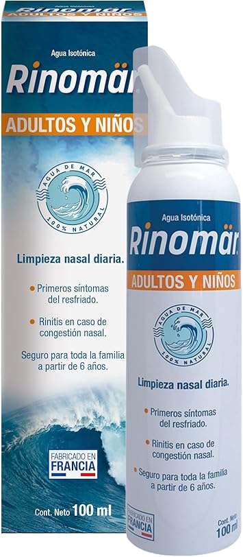Rinomar Spray Nasal Adultos y Niños Agua Isotónica para Higiene Nasal ...