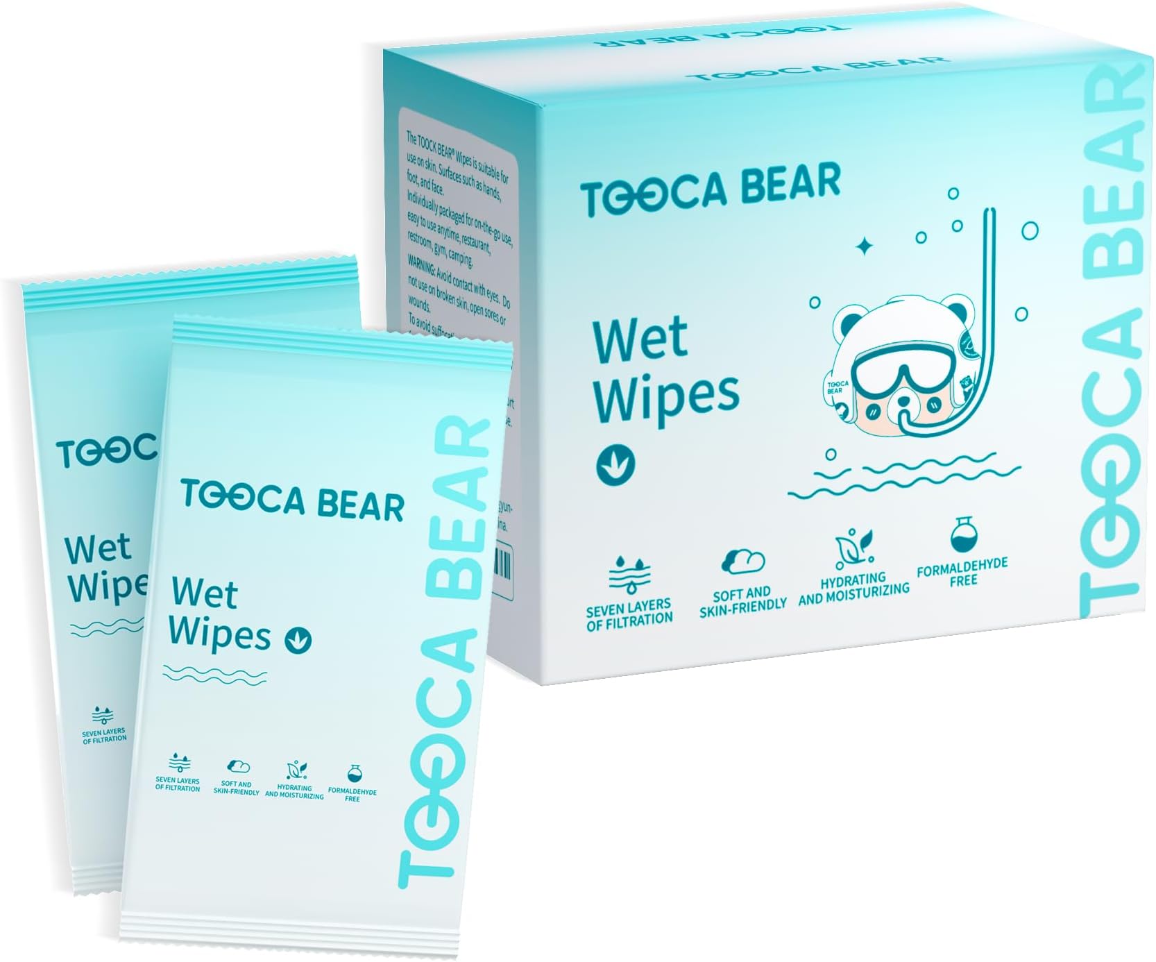 Amazon.com: TOOCA BEAR On-The-Go Wet Wipes for Adults Individually ...
