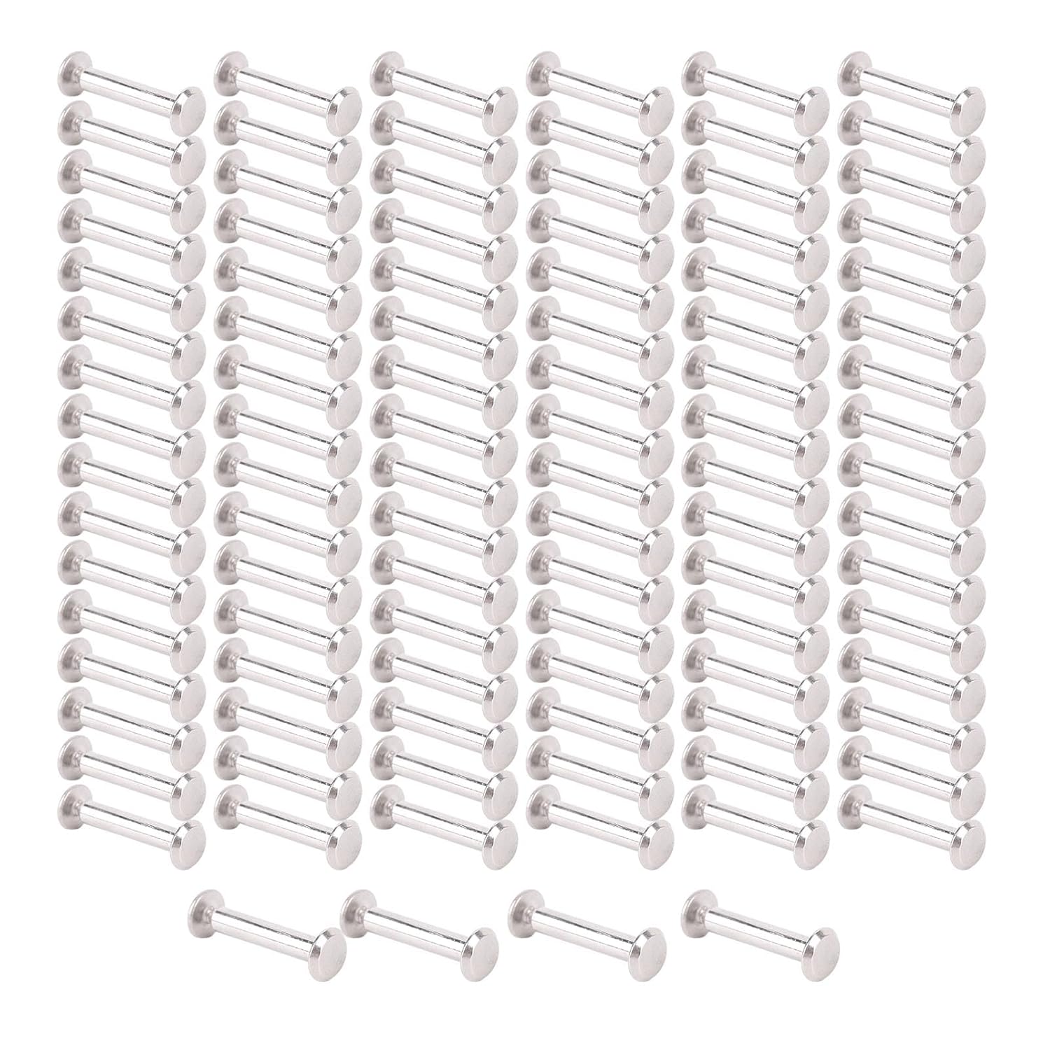Haofy 100 Sets Chicago Screws Book Binding Rivets Stainless Steel ...