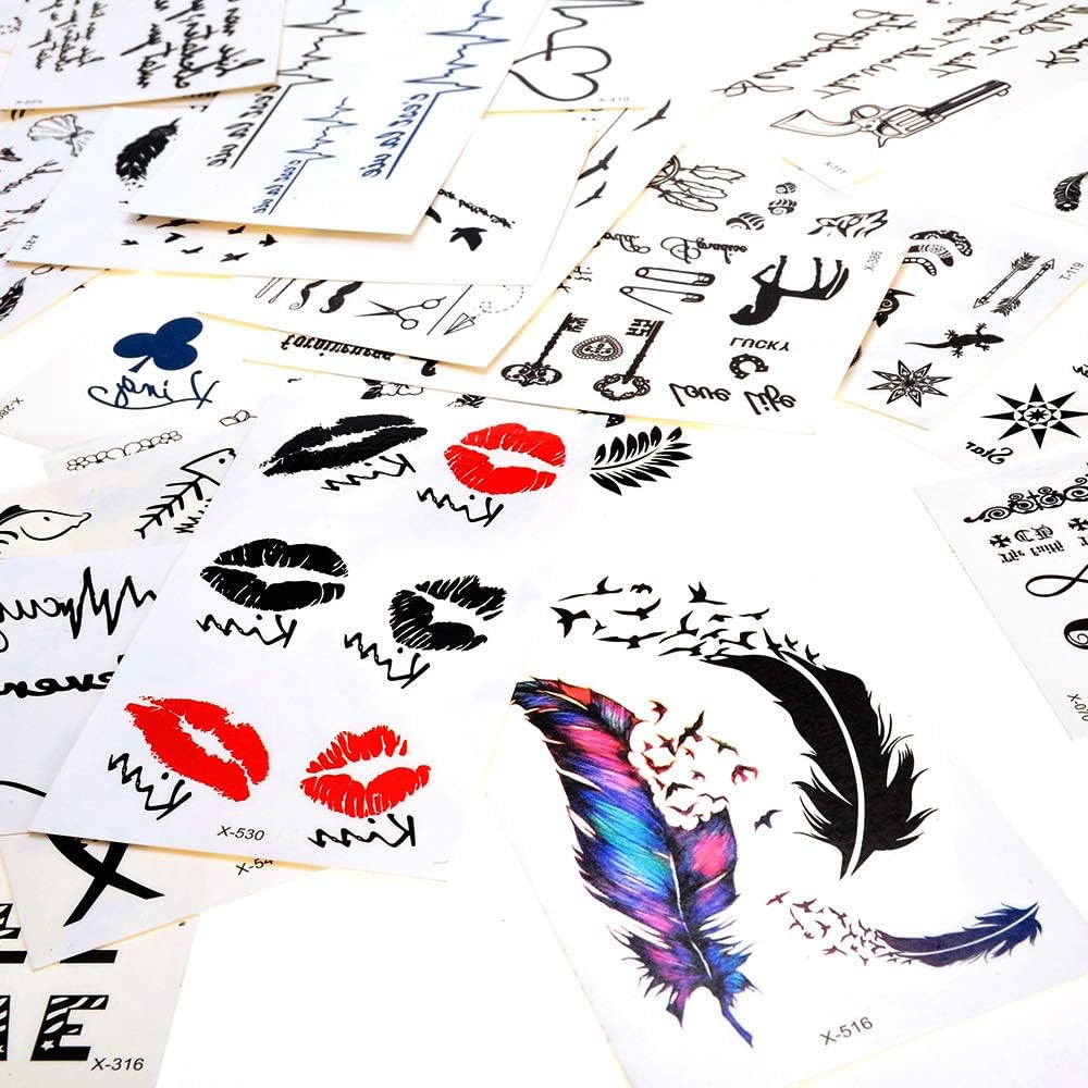 Amazon.com : PowerTRC 30 Sheets Temporary Tattoo for Men and Women ...