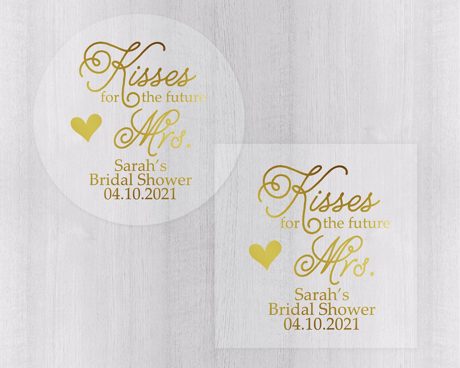 Amazon.com: Kisses for the Future Mrs Stickers, Color Foil on Clear ...