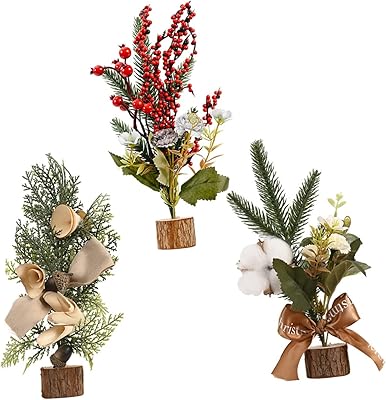Amazon.com: winemana 6 Pcs Mini Christmas Tree Table Decorations, 8 ...