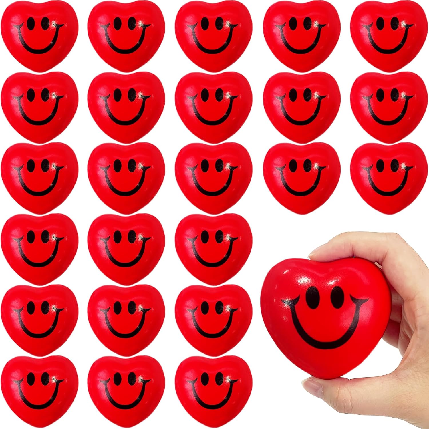 Amazon.com: Eerrhhaq 24 PCS Valentine's Day Heart Stress Balls,Red ...