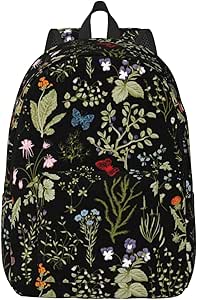 Amazon.com: GVGOAGL Floral Flower Herb Trendy Plant Backpack for Girls ...