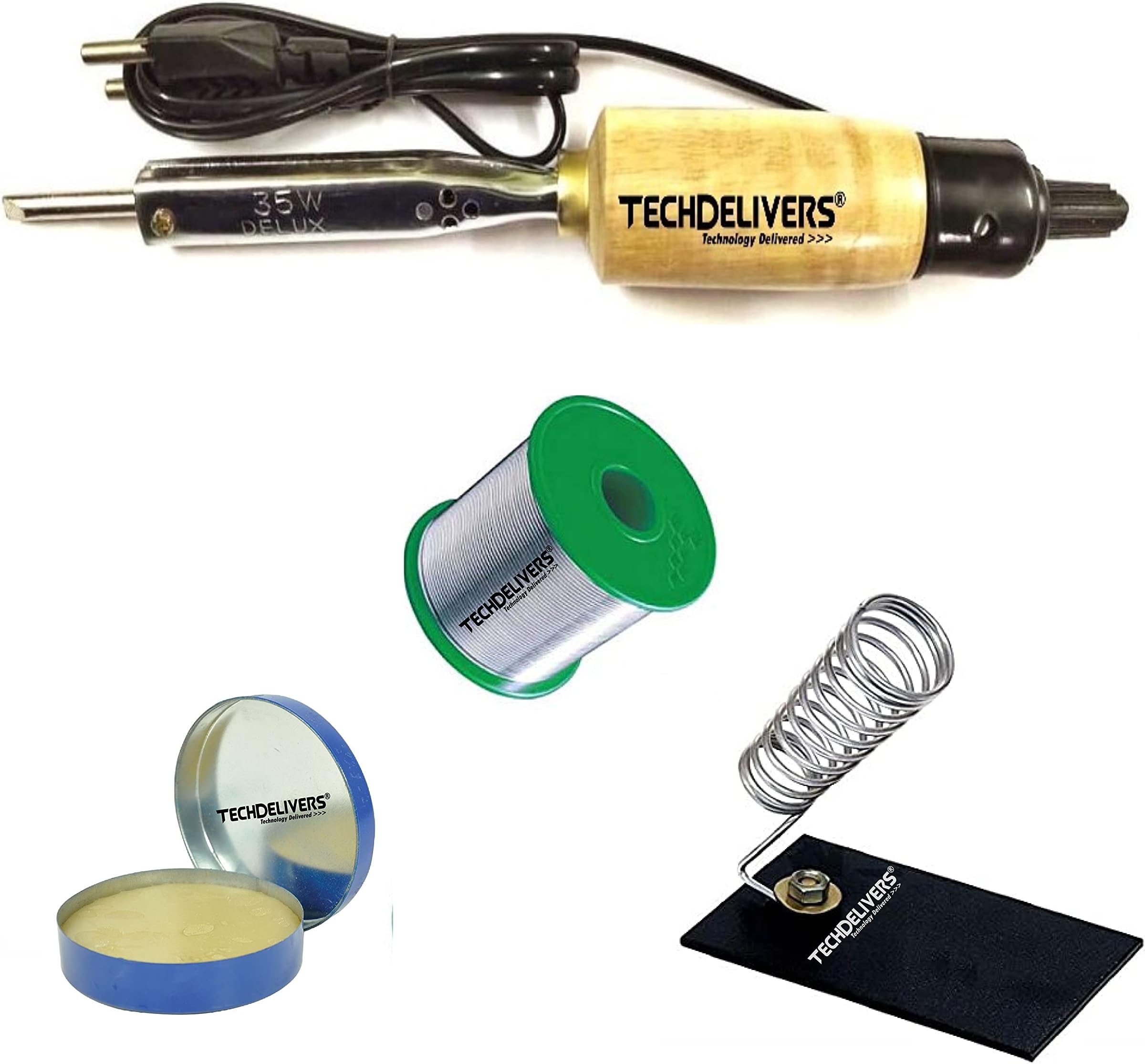 TECHDELIVERS® 10Watt Soldering Iron Kit, Soldering Wire Reel, Soldering ...