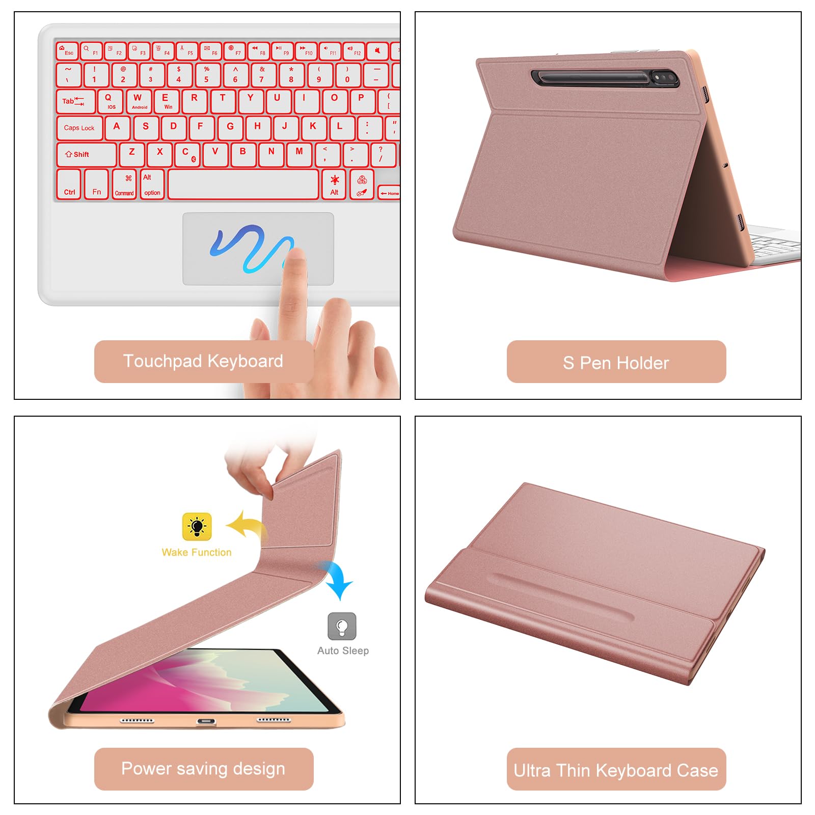 Snapklik.com : Samsung Galaxy Tab S8 Plus/S7 FE/S7 Plus Keyboard Case ...