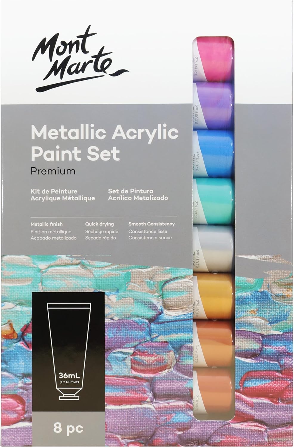 Tela Per Dipingere Mont Marte Colori Acrilici Premium - 24 Pezzi Tubi ...