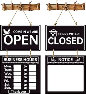 Amazon.com : Business Hours Sign - Weatherproof Store Hours Board ...