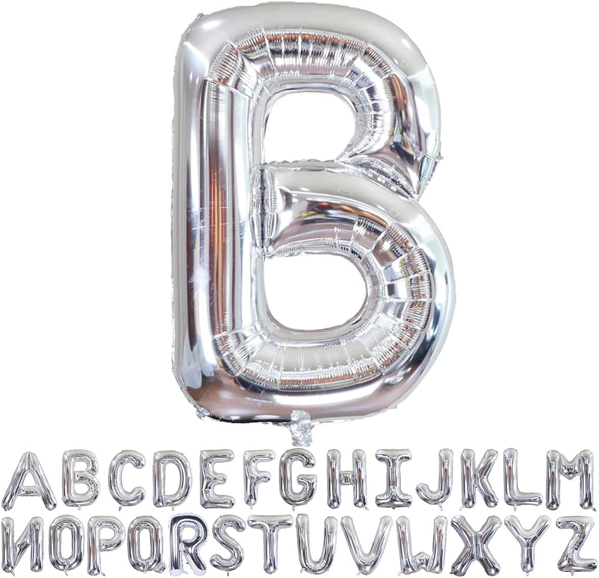 Amazon.com: Silver Letter B Balloons 40 inch Large Alphabet B Balloons ...