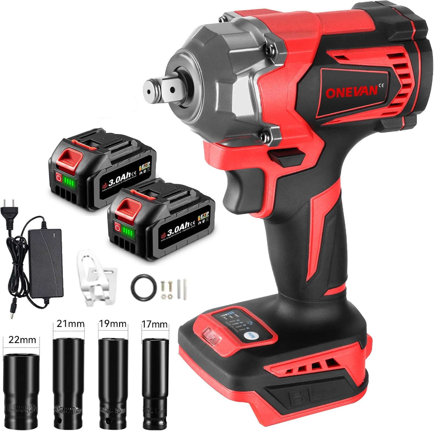 Cordless Impact Wrench, 525Ft-lbs (700N.m) Brushless 1/2 Inch Impact ...