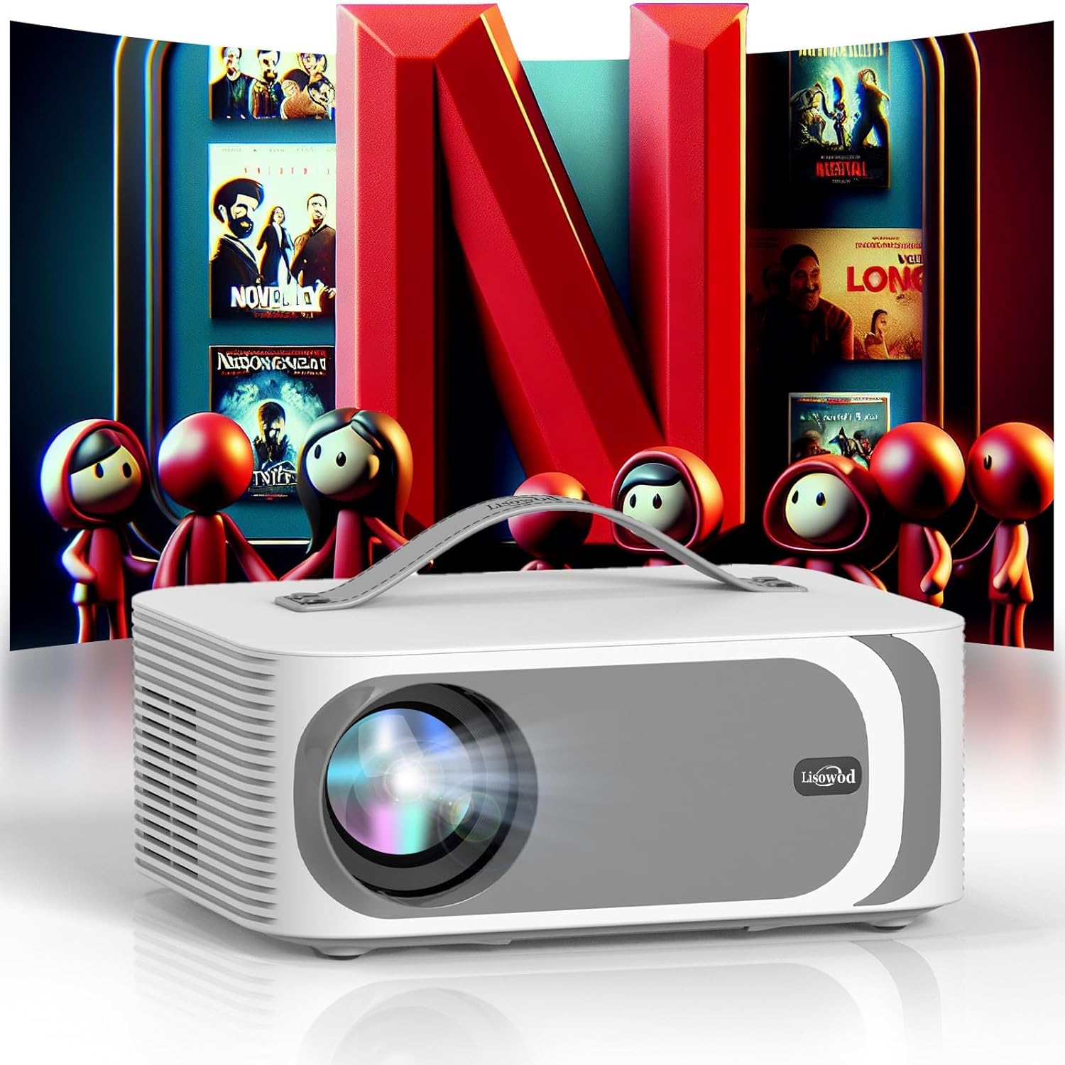 [1000ANSI/Netflix Licensed/25W Dolby Audio] Smart Projector 4K, Mini ...