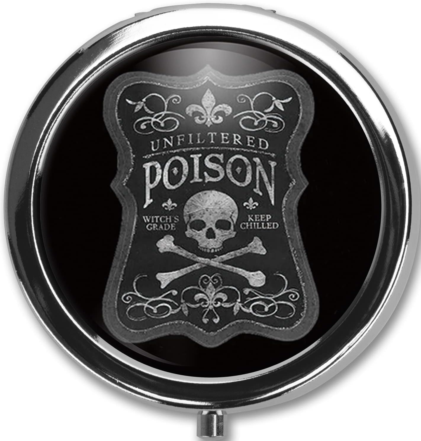 Amazon.com: HOMETRIP Metal 2 Compartment Pill Organizer Travel Friendly ...