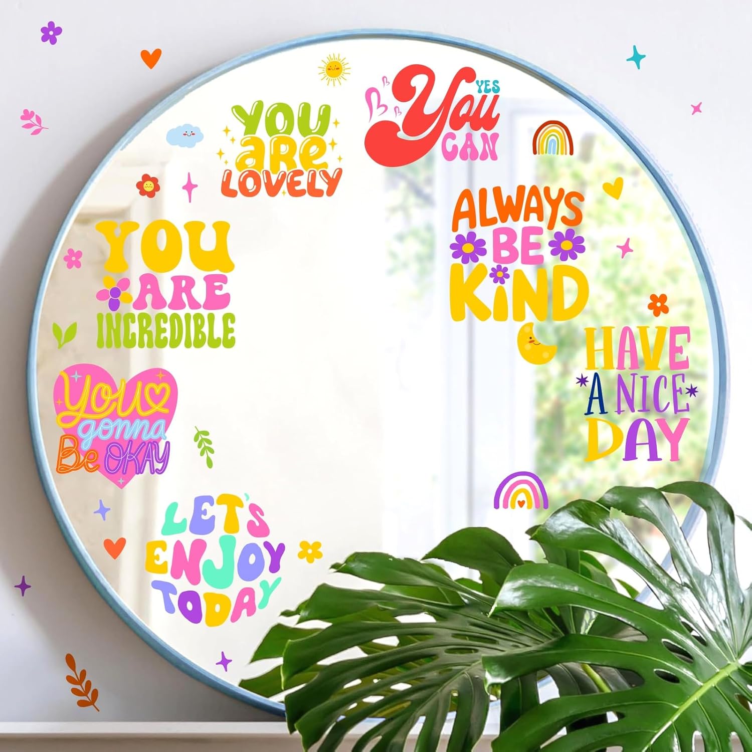 Amazon.com: Mirror Affirmations Decals Colorful Motivational Stickers ...