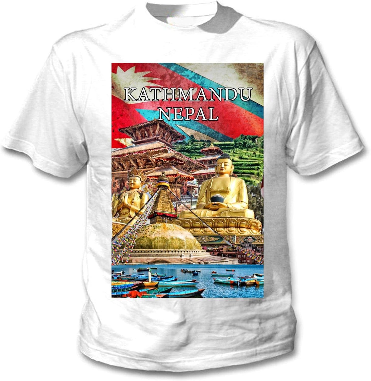Teesquare1st Men s Kathmandu Nepal Souvenir White T Shirt Size XXLarge teesquare1st-men-s-kathmandu-nepal-souvenir-white-t-shirt-size-xxlarge