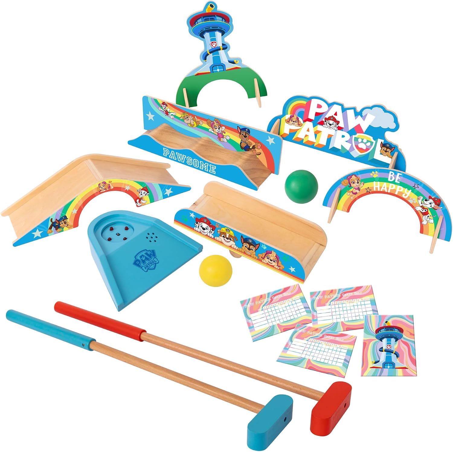 Paw Patrol Wooden Crazy Golf Set – Fun Obstacles for Kids to Build ...