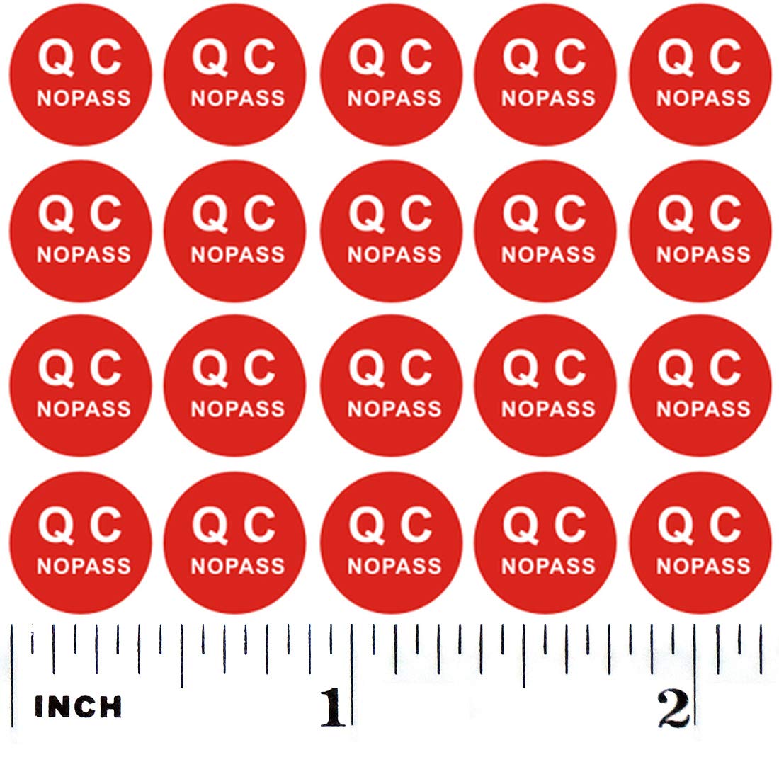 Buy 500+ Red QC No Pass Stickers Disapproval Round Shape Adhesive ...