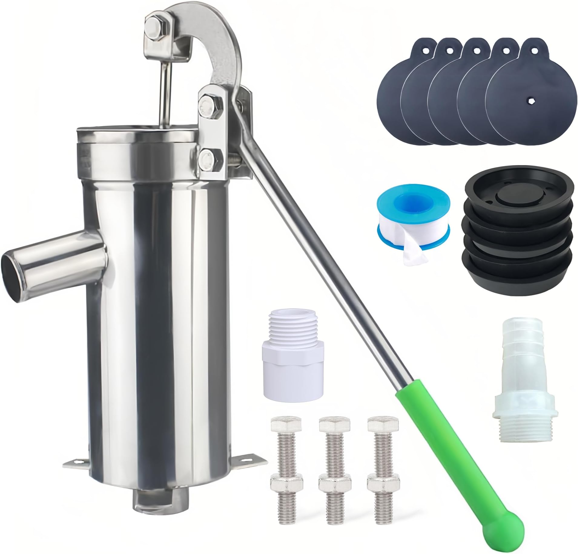 OIHYA Stainless Steel Suction Pump, 1.25 inch Manual Water Jet Pump ...